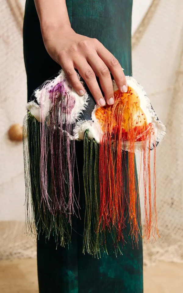 ALEMAIS Sophie Silk Clam Clutch