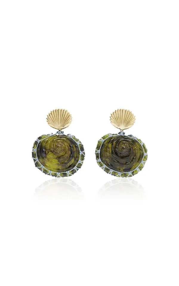 ALEMAIS Ona Macrame Shell Drop Earrings