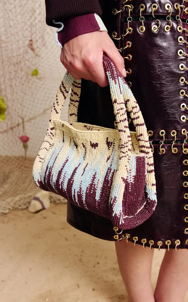 ALEMAIS Alba Beaded Barrel Bag