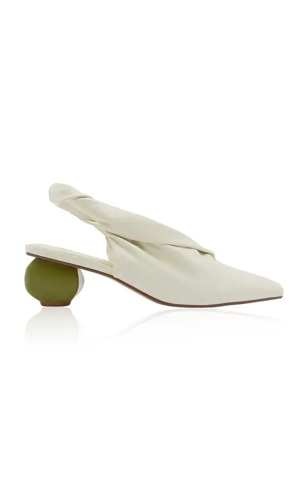 ALEMAIS Blanca Twist Sling Back Pump - Ivory
