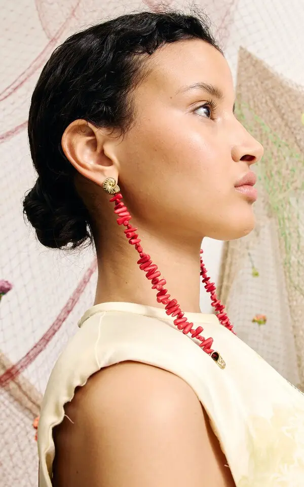 ALEMAIS Ona Shell Beaded Drop Earrings