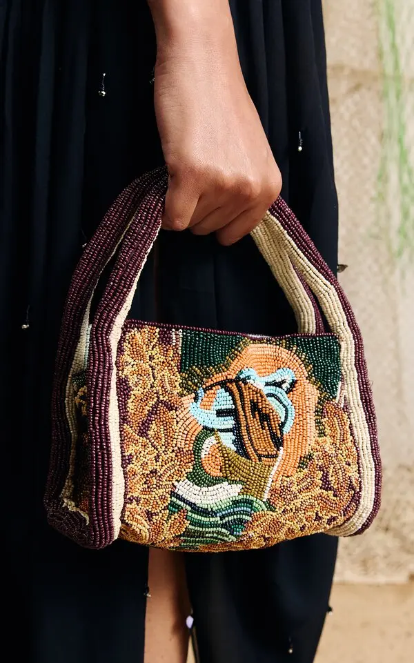 ALEMAIS Lucena Beaded Barrel Bag