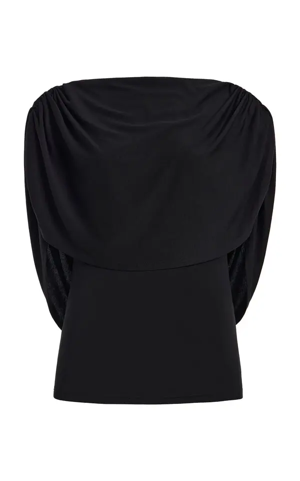 BY MALENE BIRGER Alvera Draped Modal-blend Top - Black
