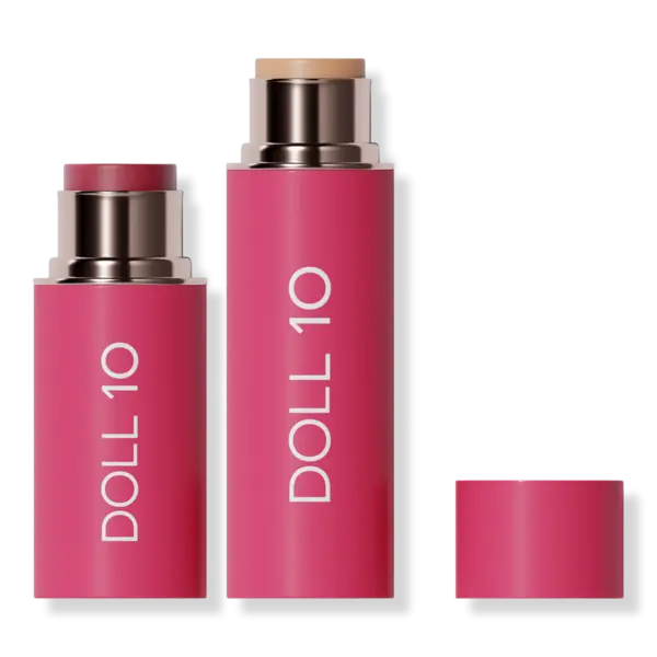 DOLL 10 Peptide Power Couple Blur Stick Foundation And Blush Duo - Light/medium