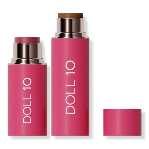 DOLL 10 Peptide Power Couple Blur Stick Foundation And Blush Duo - Rich
