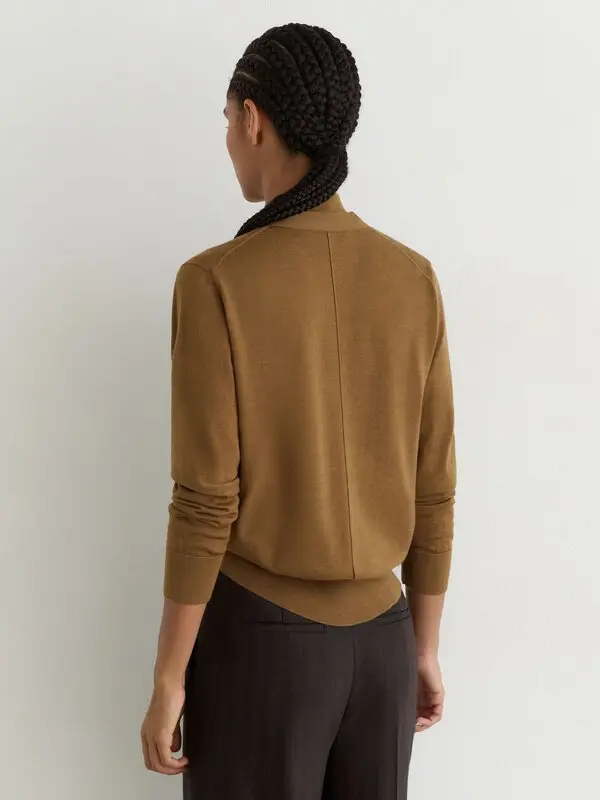 REISS Simi Merino Wool V-neck Cardigan