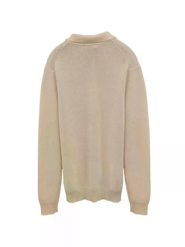 FAY Ribbed Knit Polo Cardigan