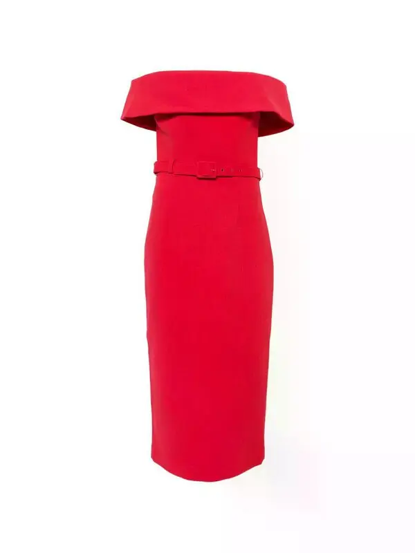 Rebecca Vallance Precious Off-shoulder Midi Dress - Red