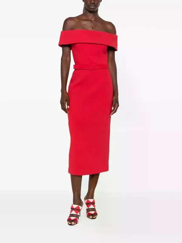 Rebecca Vallance Precious Off-shoulder Midi Dress