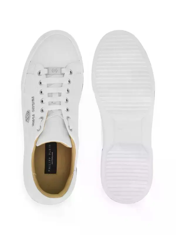 Philipp Plein Leather Lo-top Sneakers - White