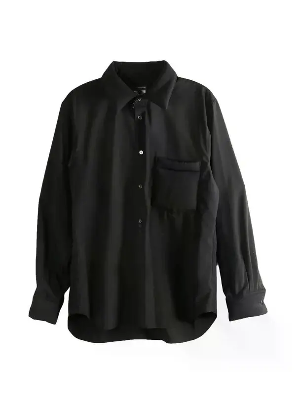 Comme Des Garçons Long-sleeve Chest-pocket Shirt - Black