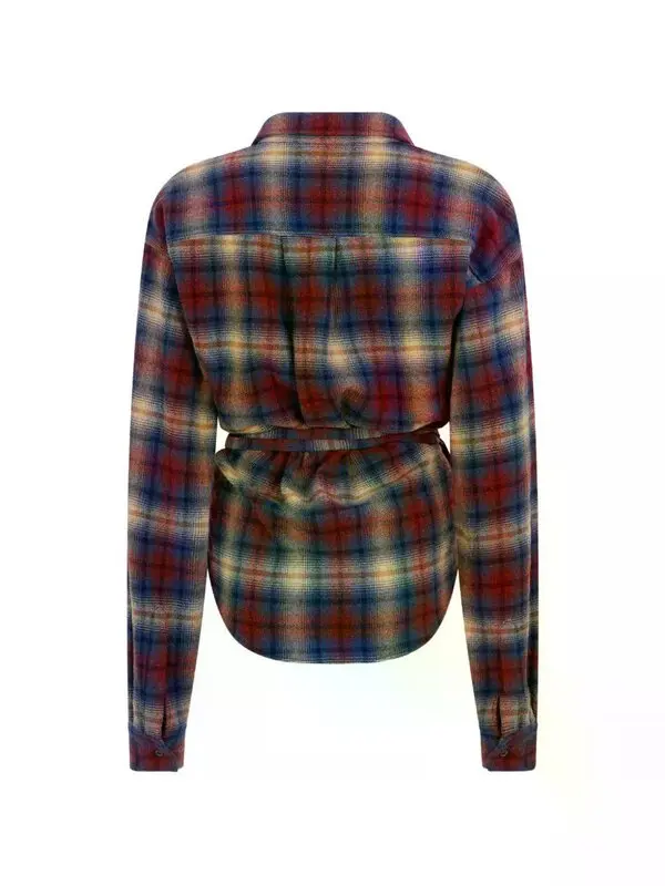 Dsquared2 Checked Wool Flannel Wrap Shirt