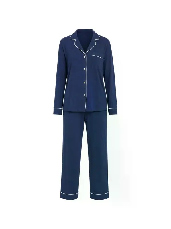 Eberjey Gisele Piping-detail Pajamas - Blue