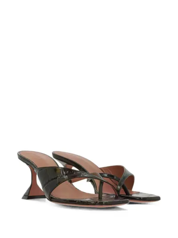 Amina Muaddi Shiona Croc-effect Leather Sandals