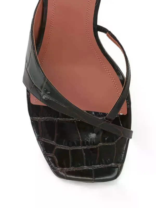 Amina Muaddi Shiona Croc-effect Leather Sandals