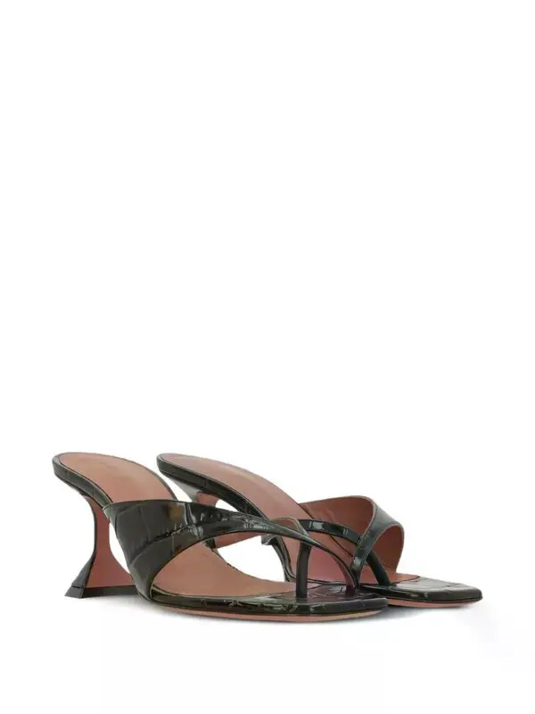 Amina Muaddi Shiona Croc-effect Leather Sandals