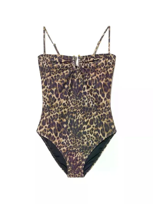 NILI LOTAN Leopard-print One-piece Swimsuit - Neutrals