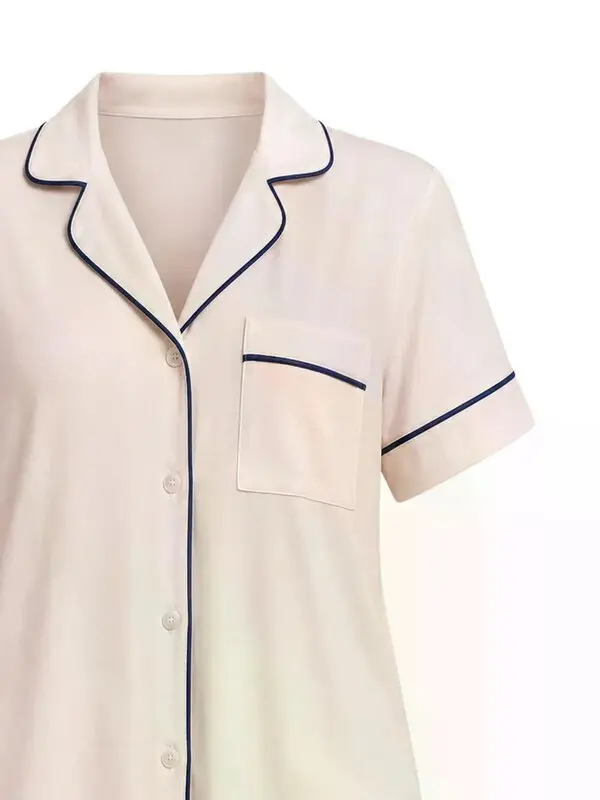 Eberjey Gisele Contrast-piping Pyjamas Set - Neutrals