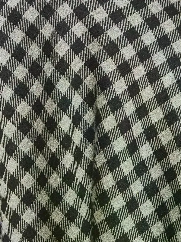 Prada Checkered A-line Midi Skirt
