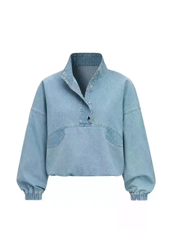 Rag & Bone Miramar Press-stud Funnel-neck Denim Top - Blue