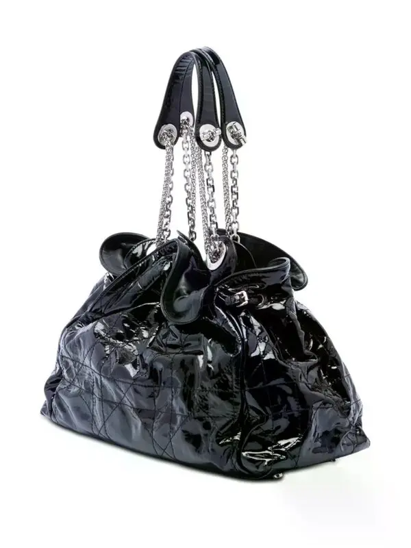 Dior Patent Cannage Le Trente Tote Bag - Black
