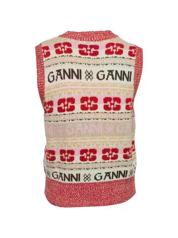 GANNI V-neck Knit Vest