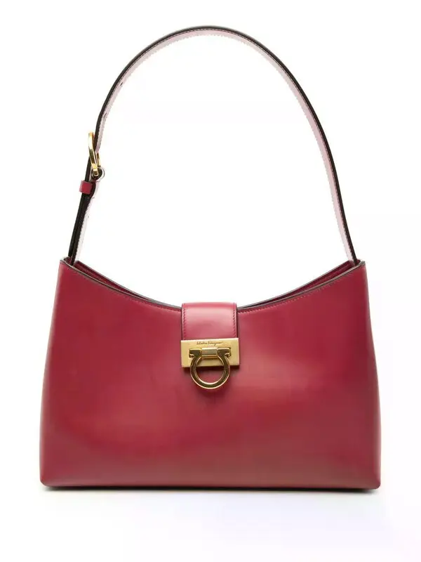 FERRAGAMO Gancini Trifolio Shoulder Bag - Red