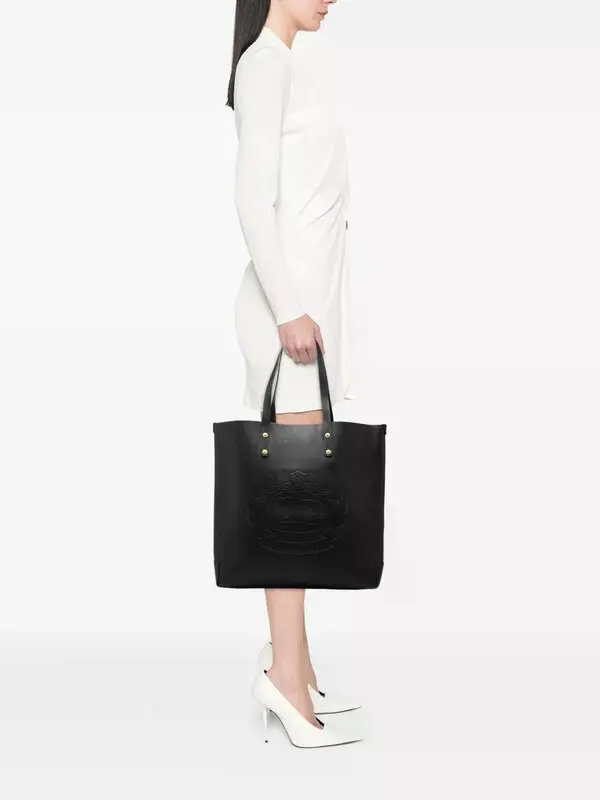 Burberry Large Embossed Leather Crest Tote Bag