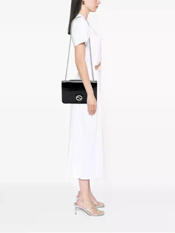 Gucci Patent Leather Interlocking G Crossbody Bag