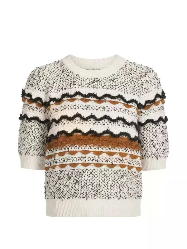 Ulla Johnson Andira Ruffled Sweater - Neutrals