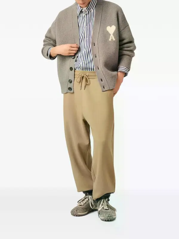 AMI Paris Cotton Track Pants With De Coeur
