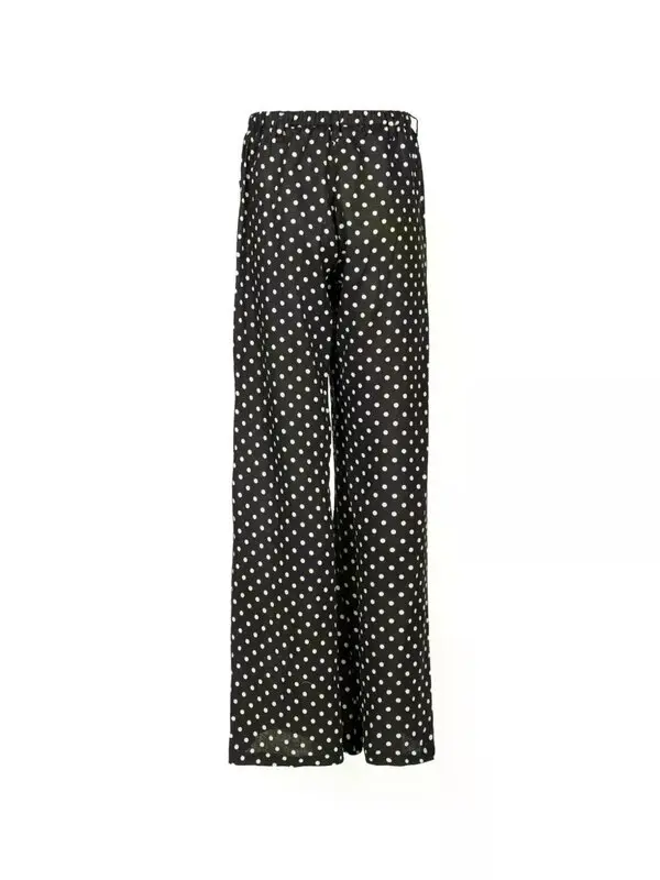 HANNES ROETHER Polka Dot Print Drawstring Trousers