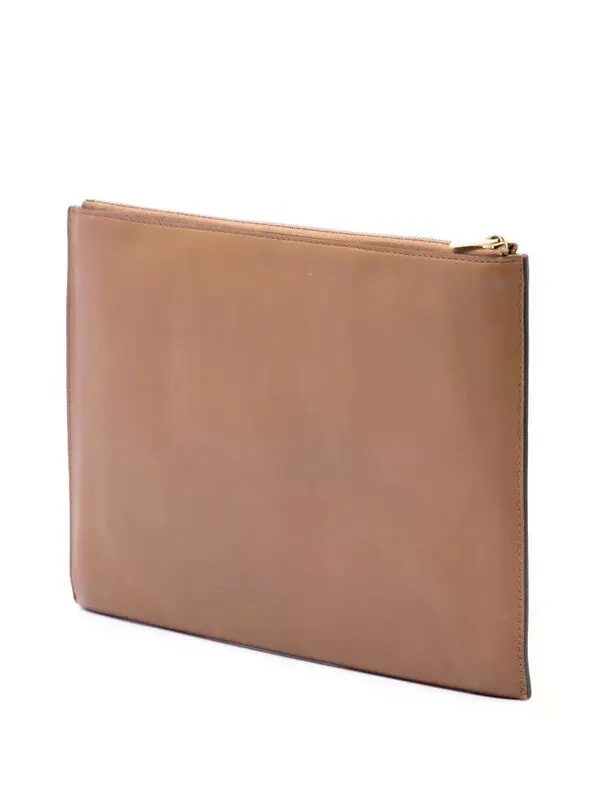 Celine Tricolor Leather Pocket Envelope Zip Clutch Bag