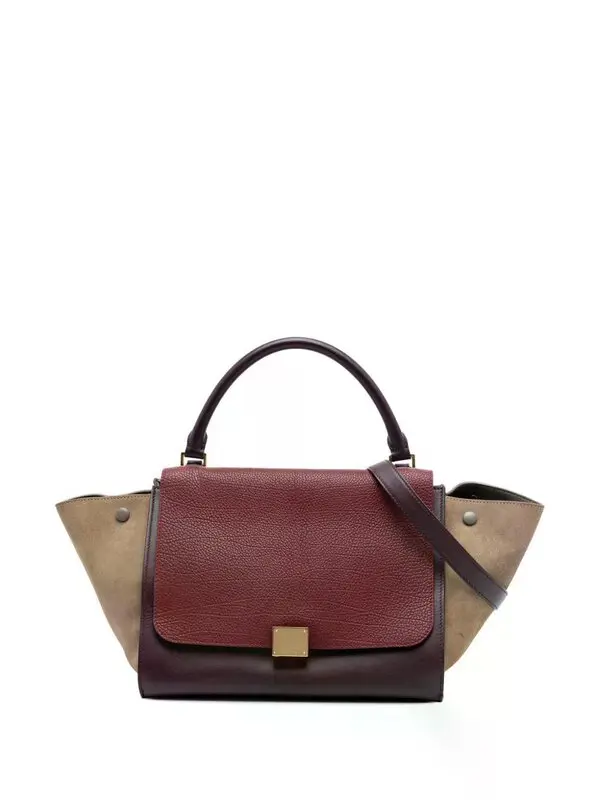 Celine Medium Tricolor Leather Trapeze Satchel