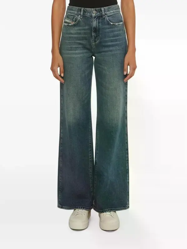 DIESEL® Distressed Wide-leg Jeans - Blue