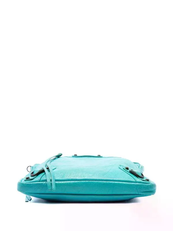 Balenciaga Lambskin Leather Motocross Classic Flat Crossbody Bag