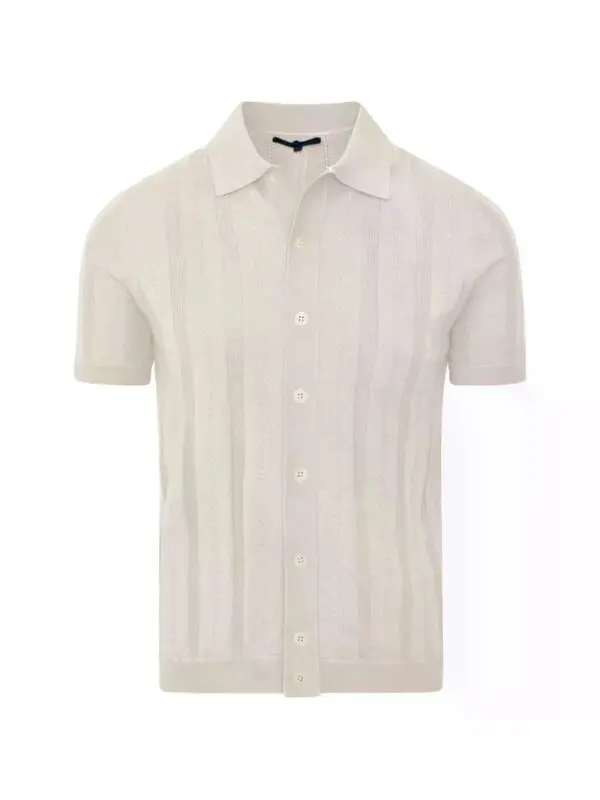 PATRICK ASSARAF Short-sleeve Button-down Knitted Shirt