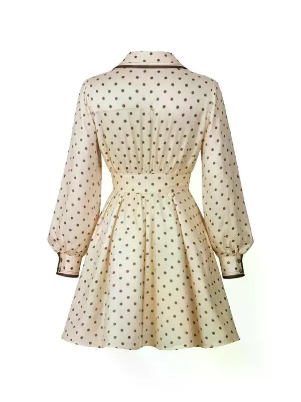 Zimmermann Dot Tuck Belted Mini Dress - Neutrals