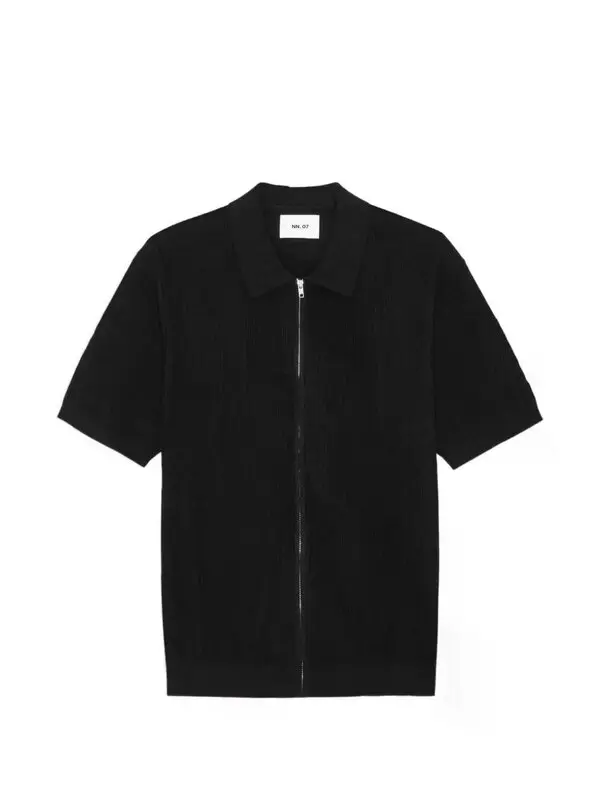 Nn07 Gustav Zip-up T-shirt - Black