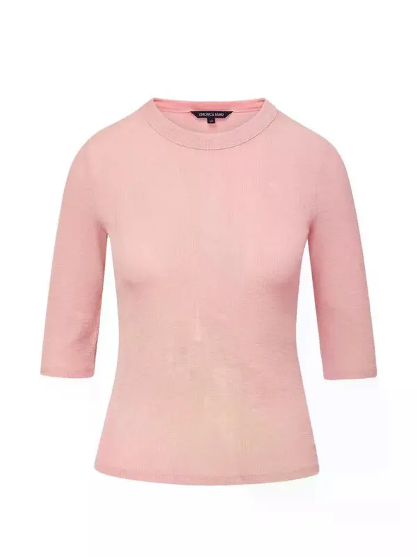 Veronica Beard Auclair Ribbed-knit Top - Pink