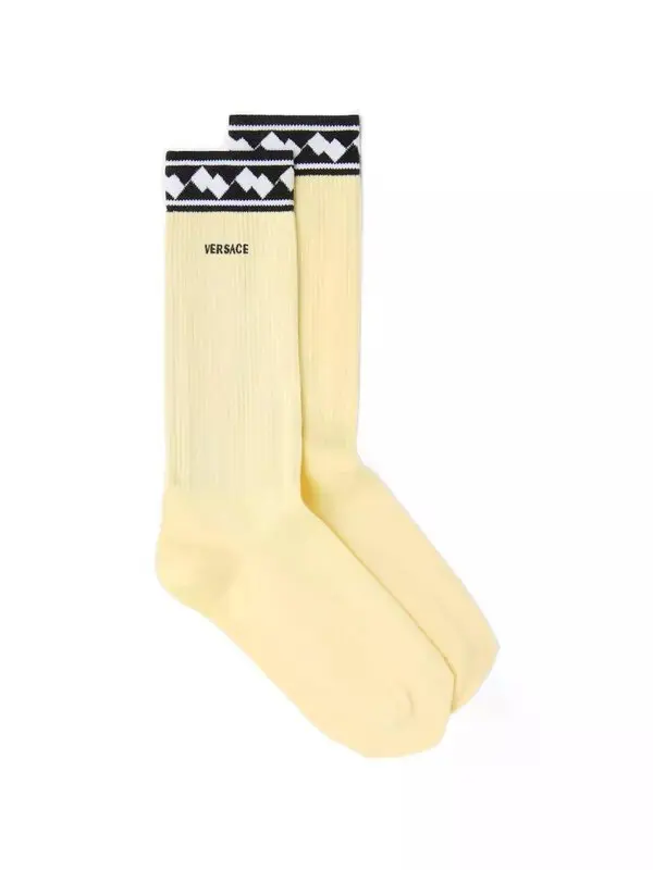 Versace Ribbed Knit Socks - Yellow