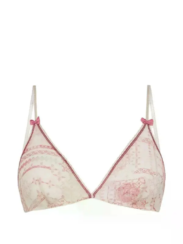 Momoni Amethist Floral-print Bra - Neutrals
