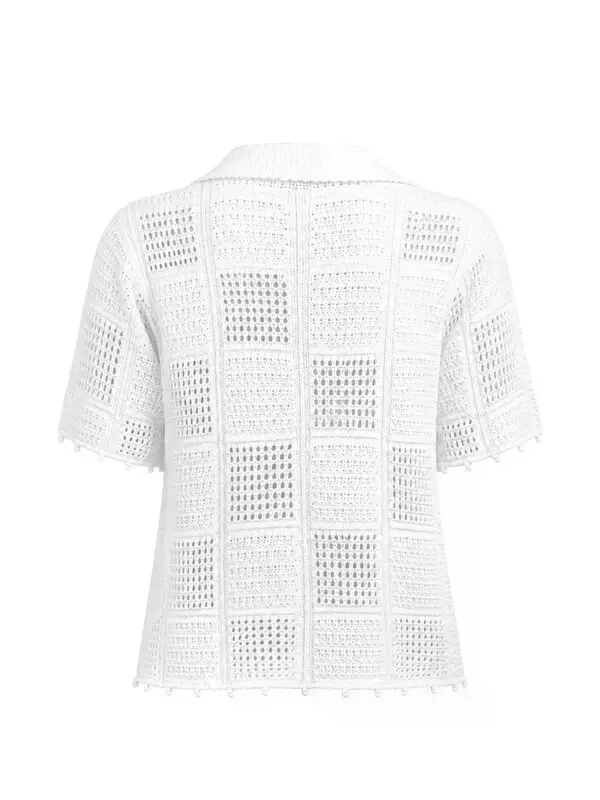Autumn Cashmere Patchwork Bobble-trim Shirt