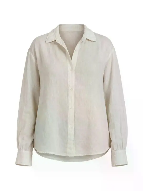 Velvet By Graham & Spencer Brighton Button-down Long-sleeve Linen Shirt - Neutrals