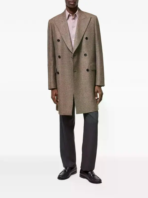 Burberry Denbury Tailored Coat In Wool-linen Blend