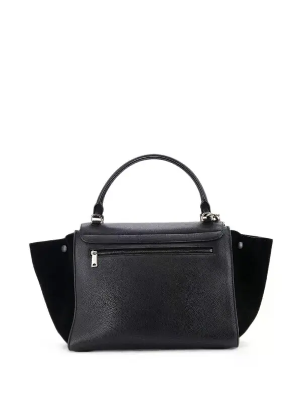 Celine Trapeze Bag Leather Medium Satchel - Black