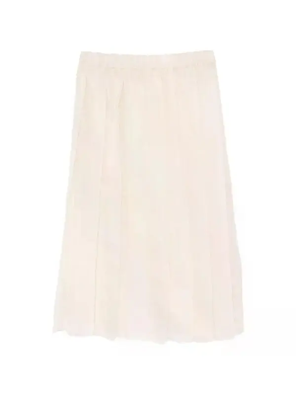 Fabiana Filippi Pleated Semi-sheer Midi Skirt - Neutrals
