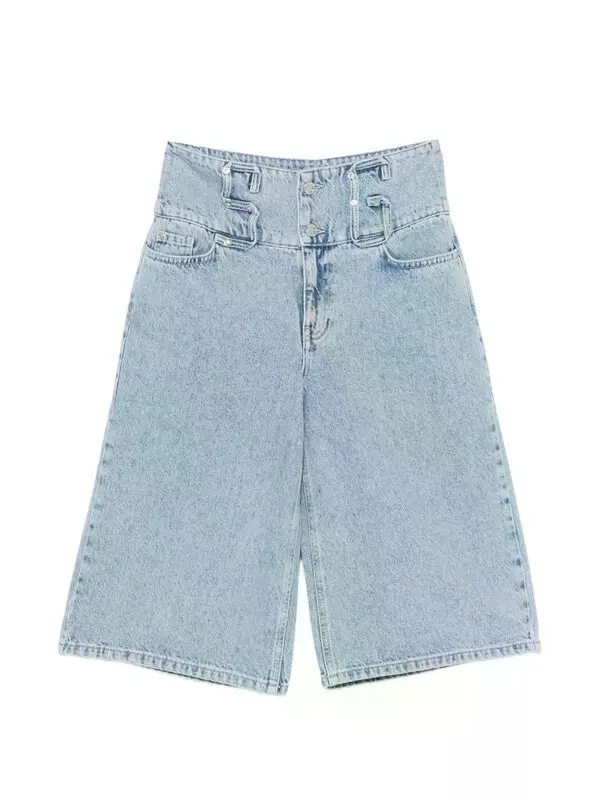Stine Goya High-waisted Panelled Shorts - Blue