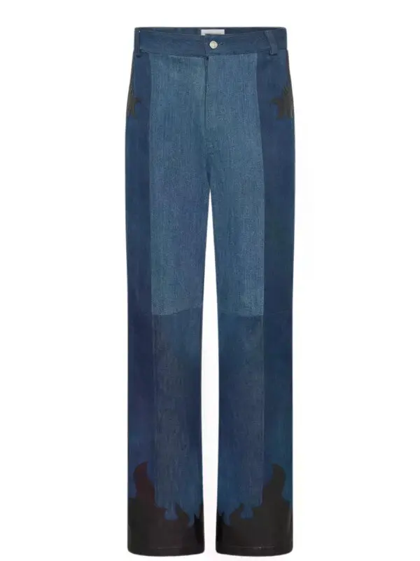 MARINE SERRE Wide-leg Jeans - Blue