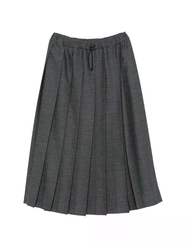 Fabiana Filippi Pleated Midi Skirt With Drawstring Waistband - Grey